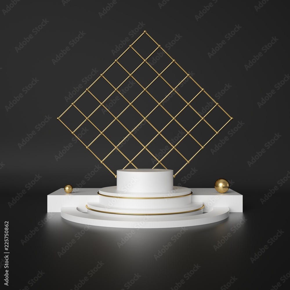 3d render, abstract geometric background, cylinder podium, minimalistic ...