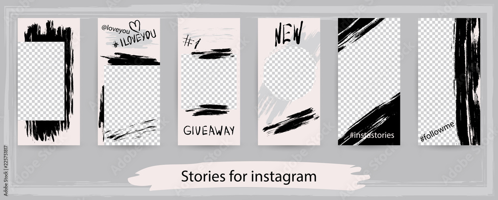 Trendy editable templates for instagram stories, vector illustration ...