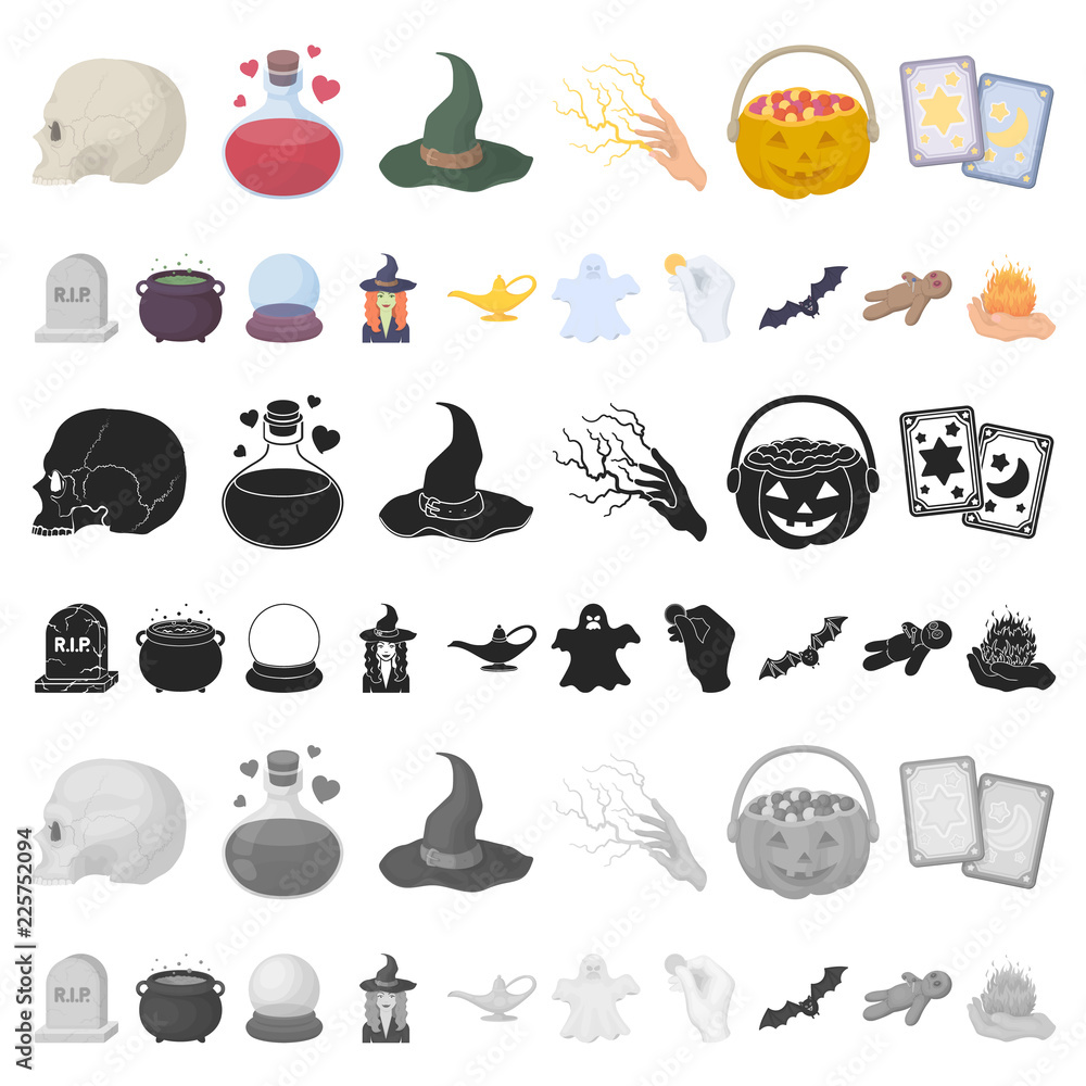 cartoon and white magic cartoon icons in set collection for design ...