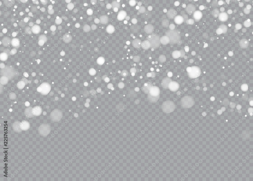 Snow on a transparent background. White gradient decorative element ...