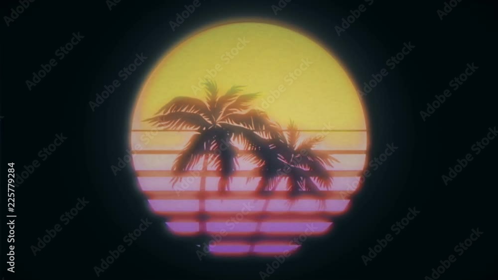 Retro Striped Sun VJ Loop - This stock motion graphics clip shows ...