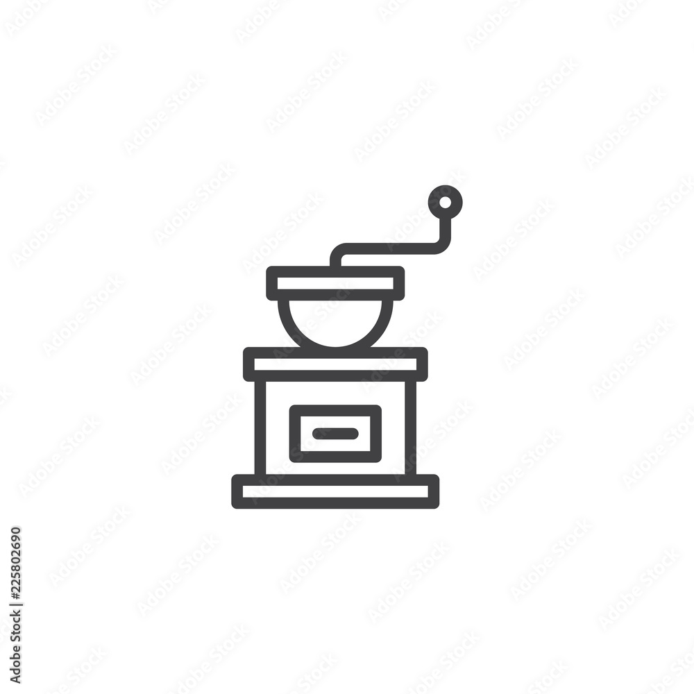 Coffee grinder outline icon. linear style sign for mobile concept and ...