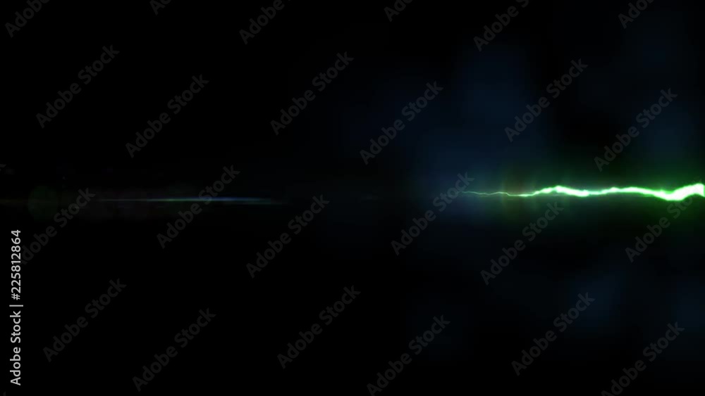 Vidéo Stock Green Lightning heart pulse seamless loop shiny flares ...