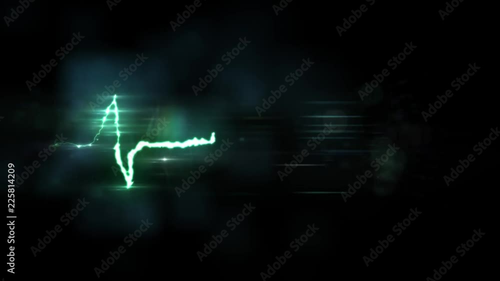 Green Lightning heart pulse seamless loop shiny flares animation ...