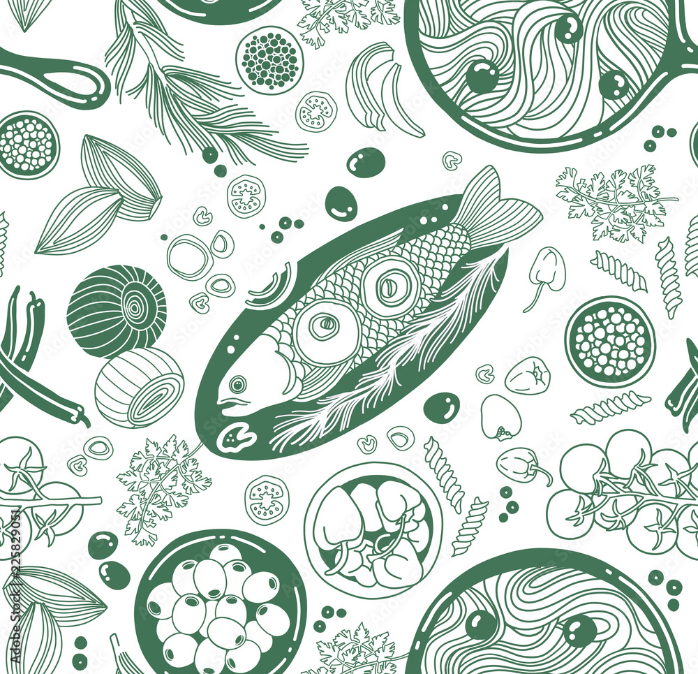 italian food menu recipe set Stock Illustration | Adobe Stock