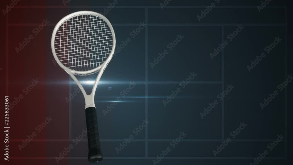 Animation of racket for tennis on color background as silhouette of ...