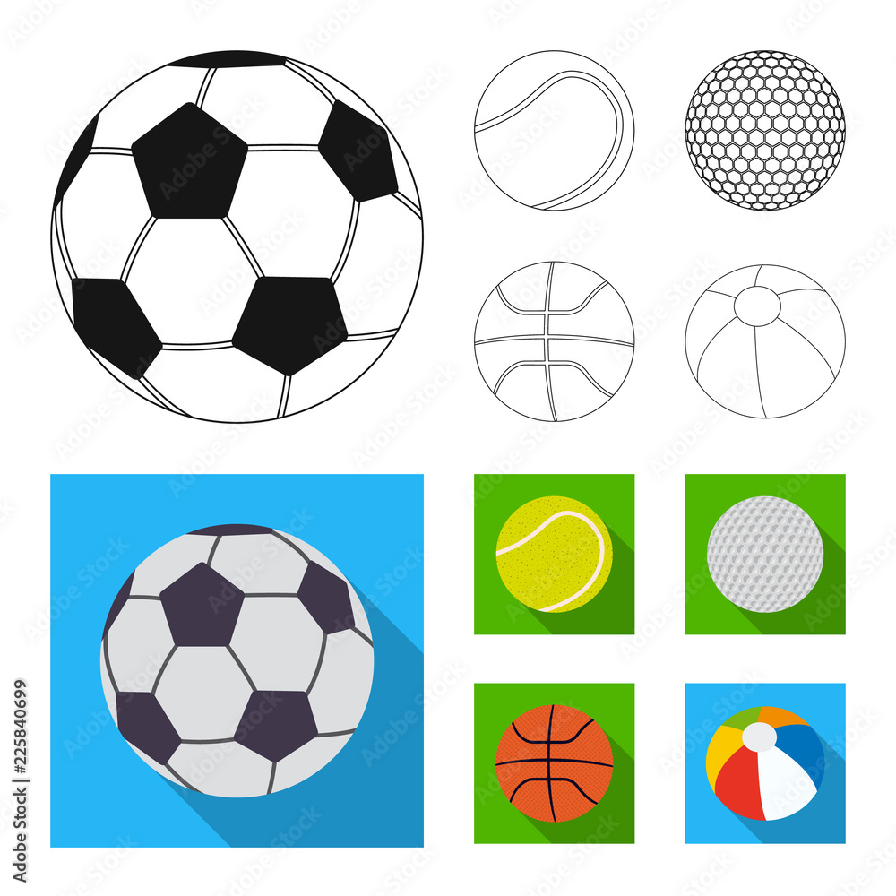 Vector illustration of sport and ball symbol. Collection of sport and ...