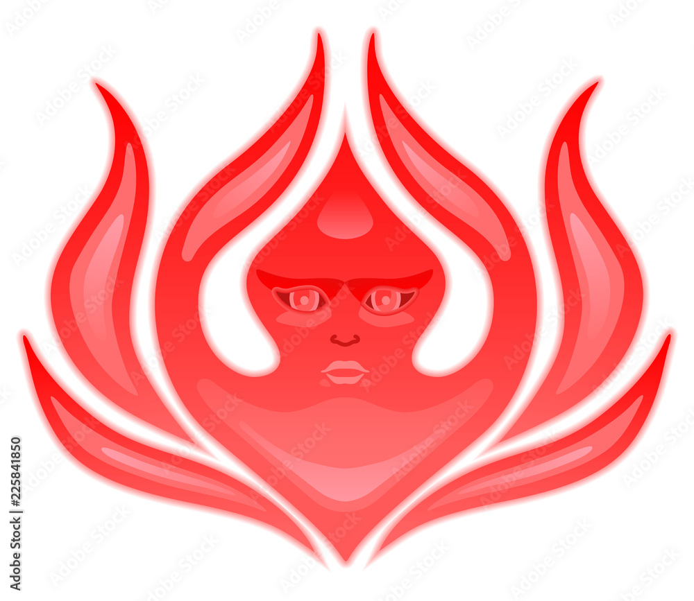 Seraphim, six-winged angel from Bible Book of Revelation. Stylized ...