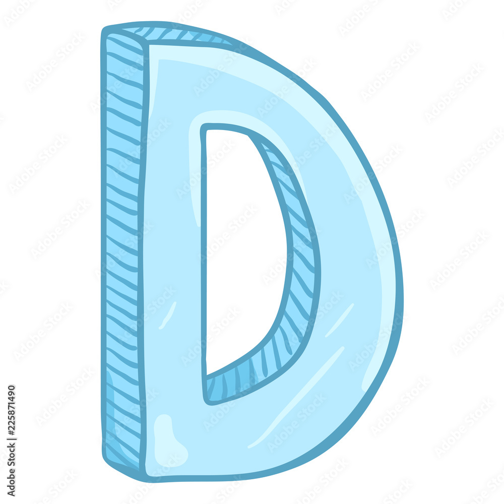 Vector Single Cartoon Illustration - Ice Blue Letter D Stock Vector ...