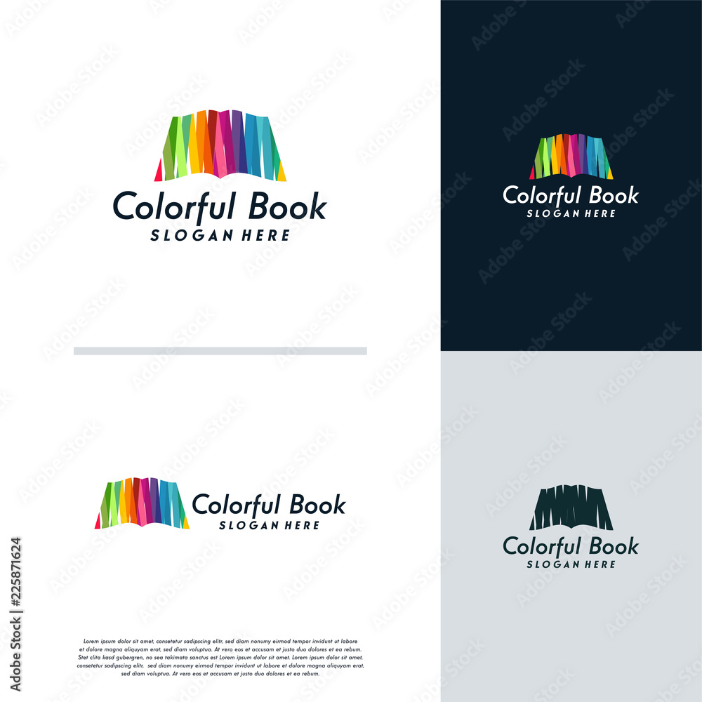 Colorful Book logo designs concept vector, Abstract book logo Stock ...