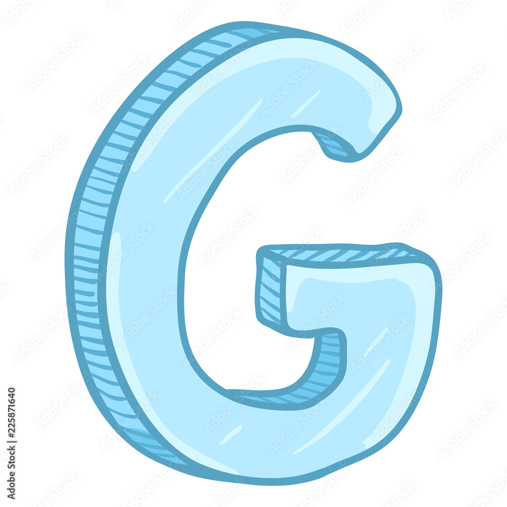 Vector Single Cartoon Illustration - Ice Blue Letter G Stock Vector ...