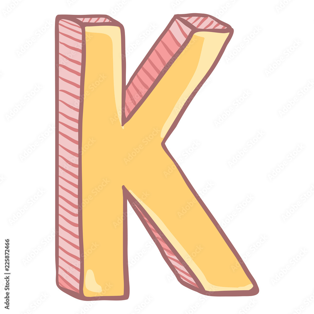 Vector Single Cartoon Illustration - The Letter K Stock Vector | Adobe ...