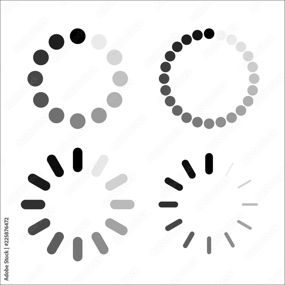 Loading Bar icon set, vector symbol in outline flat style isolated on ...