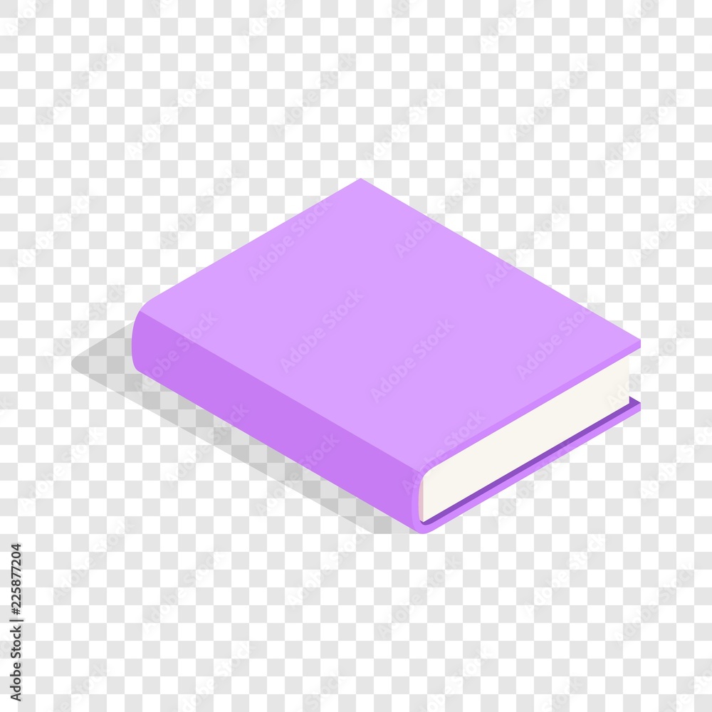 Purple book isometric icon 3d on a transparent background vector ...