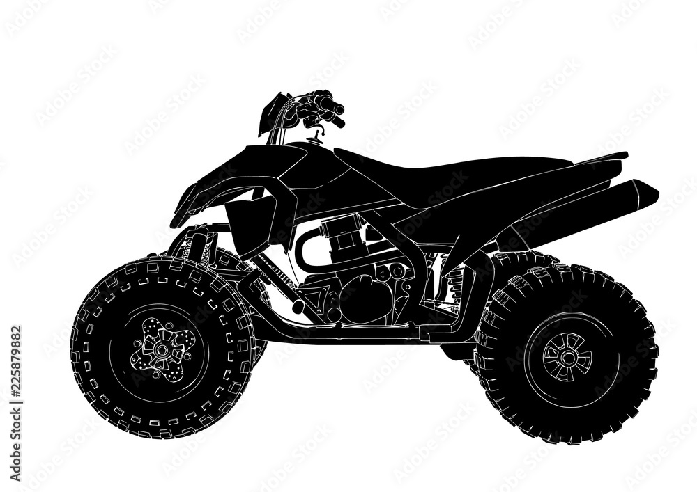 silhouette quad bike vector Stock Vector | Adobe Stock
