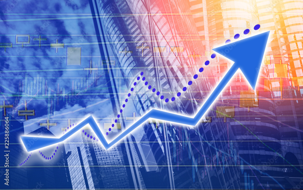 Stock index growth shown the graph and chart in Commercial buildings ...