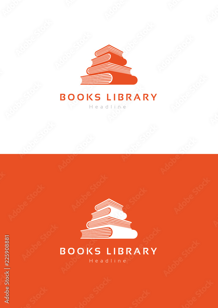 Books library logo template. Stock Vector | Adobe Stock
