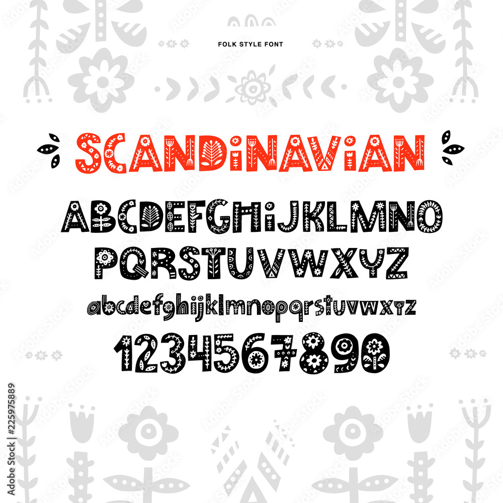 Scandinavian Font Vector Stock Vector | Adobe Stock