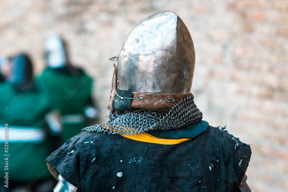 Poster Medieval knight in armor. Head. Helmet. – Wall Art | UkPosters