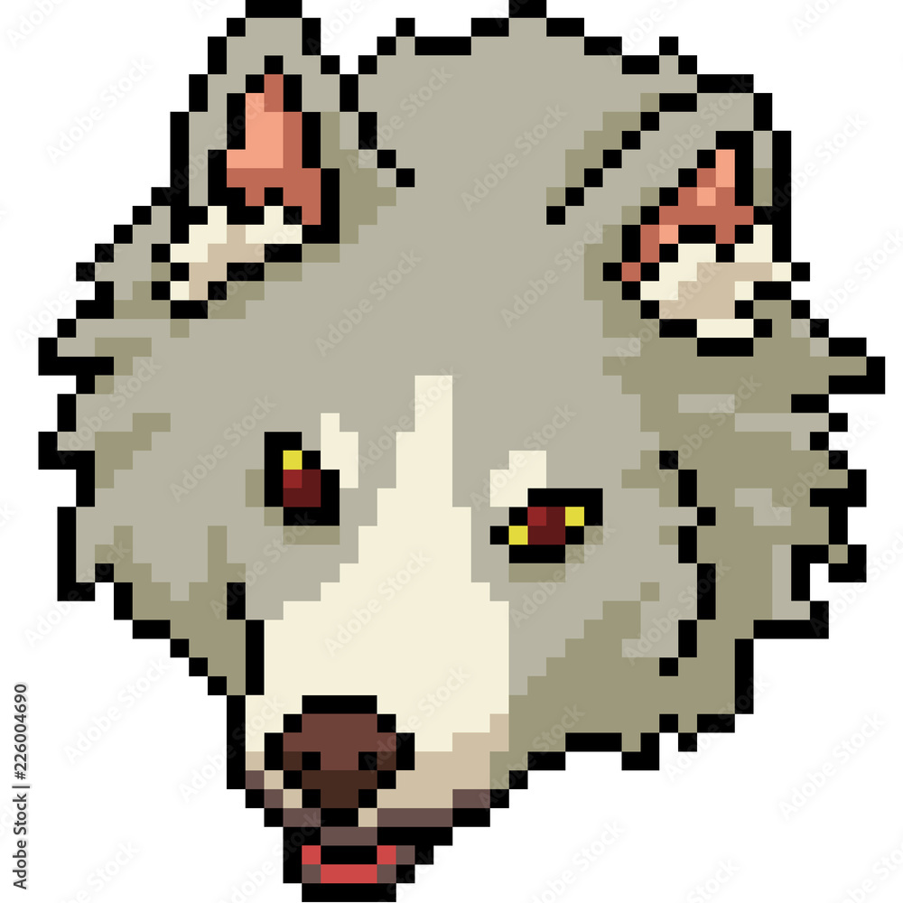 Wolf Head Pixel Art