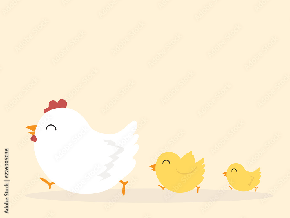 Illustration of chicken family Stock Vector | Adobe Stock