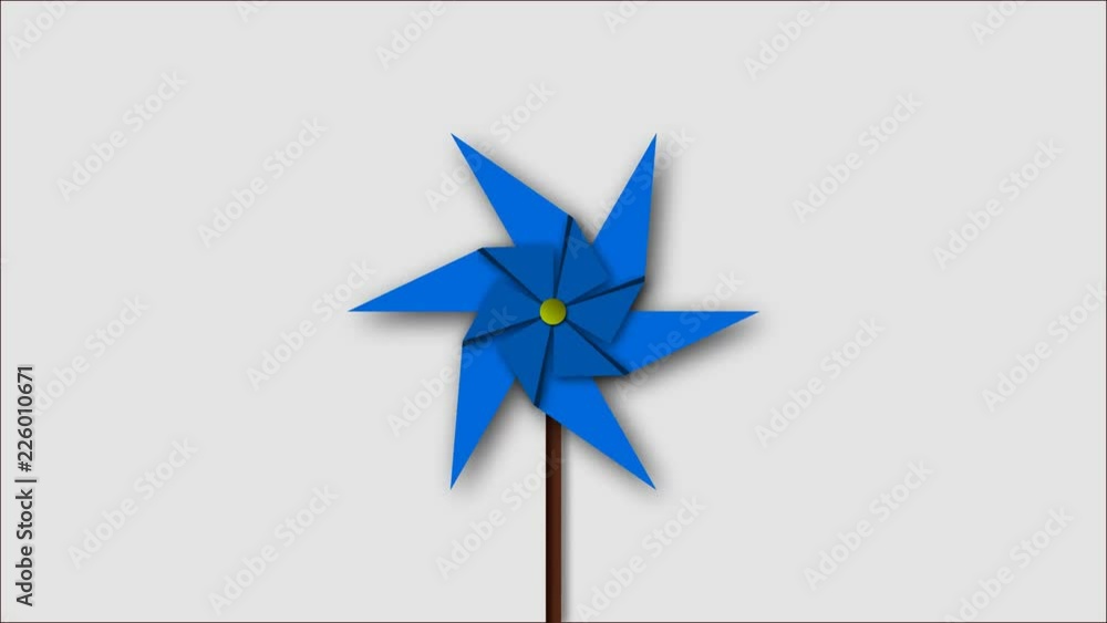 Paper Windmill rotation, colorful Paper windmill animation. paper fan ...