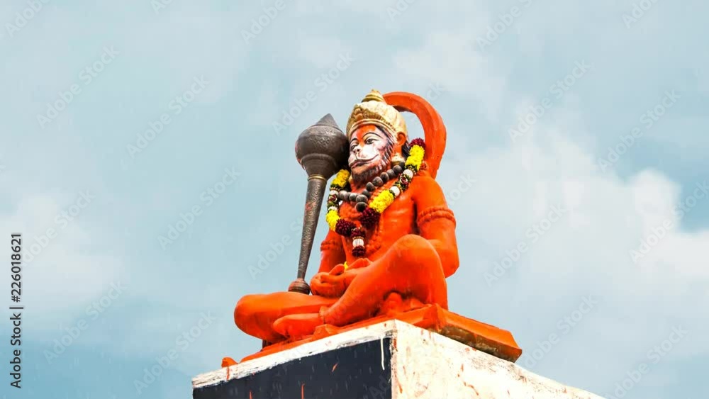 Hindu god Hanuman magically praying. Hindu God Hanuman idol, Particles ...