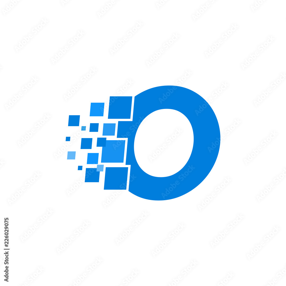Vector Logo Letter O Blue Blocks Cubes Stock Vector | Adobe Stock