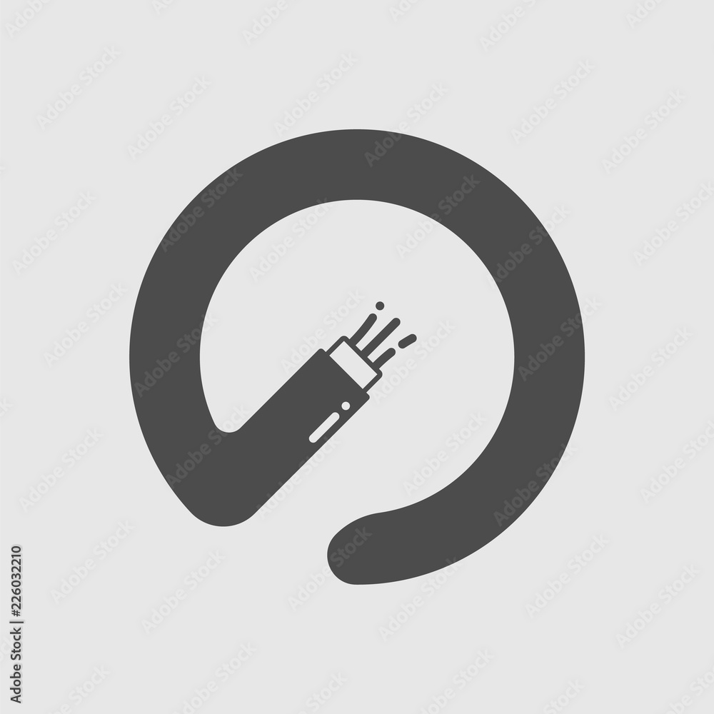 Optical fiber iconisolated on white background. Vector illustration ...