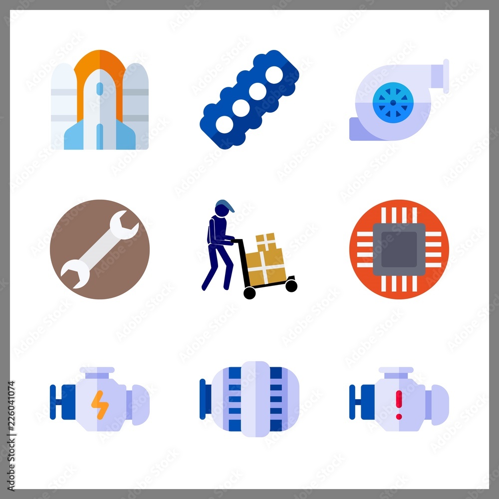 engineering icon. load bearing and microchip vector icons in ...