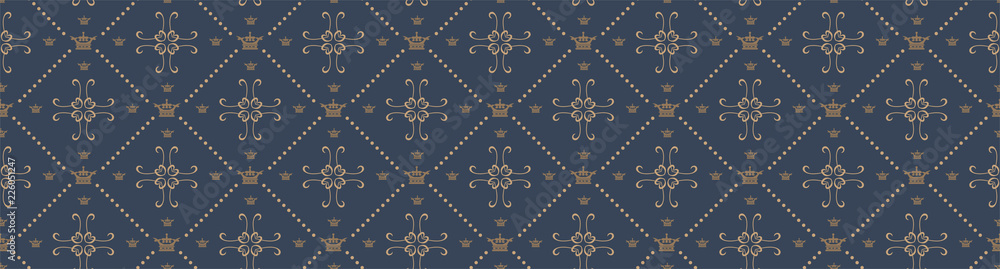 Seamless vector Royal pattern background. The repetition of dark ...