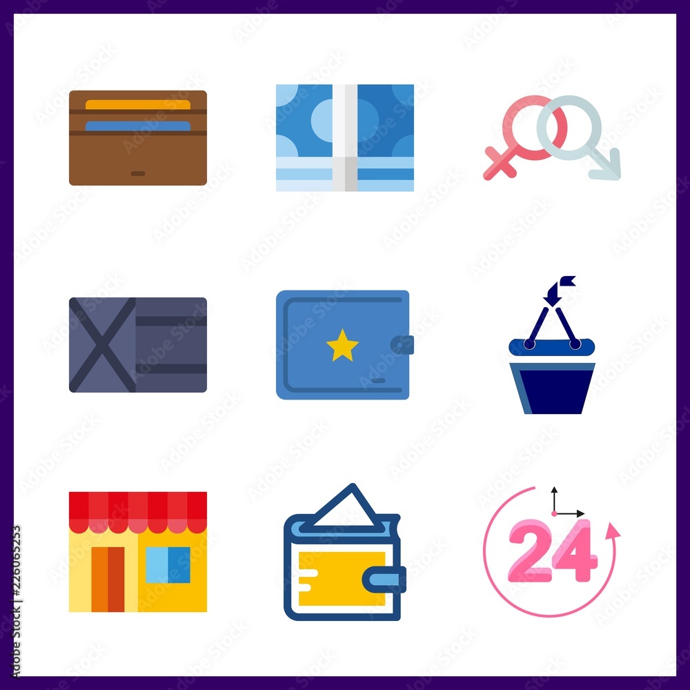 9 pay icon. Vector illustration pay set. genders and online store icons ...