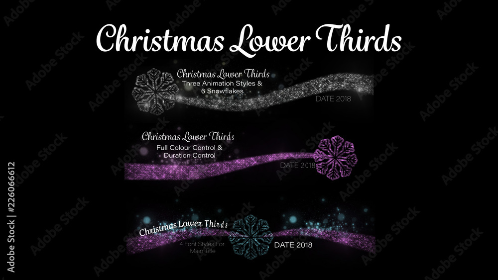 Snowflake Lower Thirds Stock Template | Adobe Stock