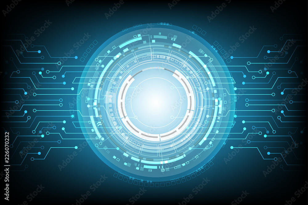 Vector cyber security communication concept with circuit board for the ...