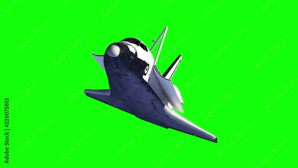 Space Shuttle And Module Of International Space Station. Green Screen ...
