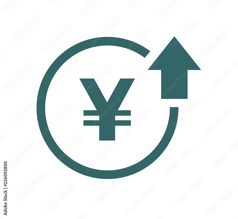 Cost symbol increase icon. Vector symbol image isolated on background ...