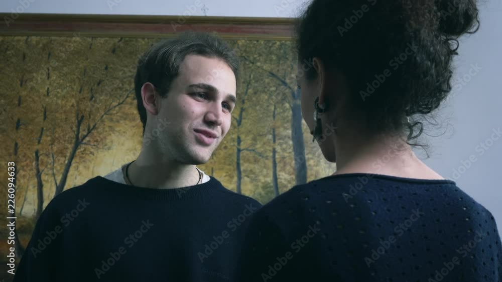 portrait of violent quarrel between wife and husband. Cheating ...