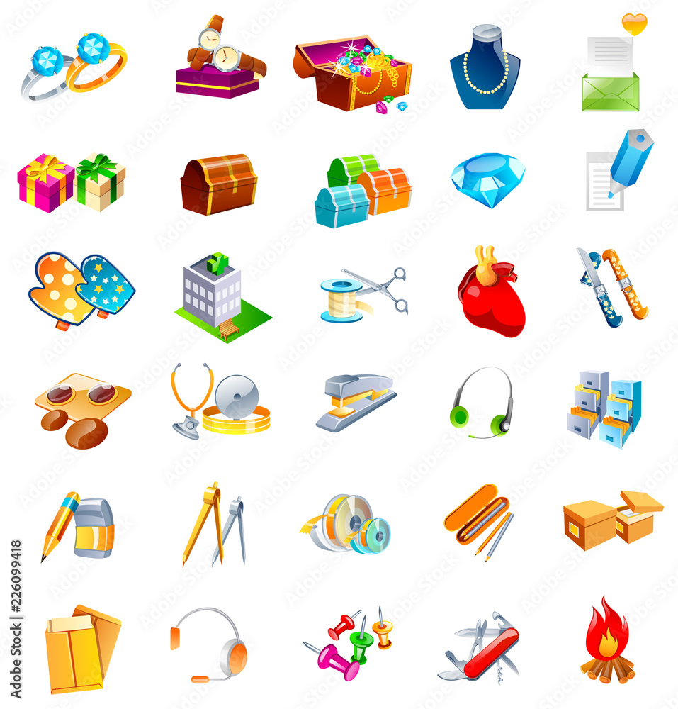 Different types of objects Stock Vector | Adobe Stock