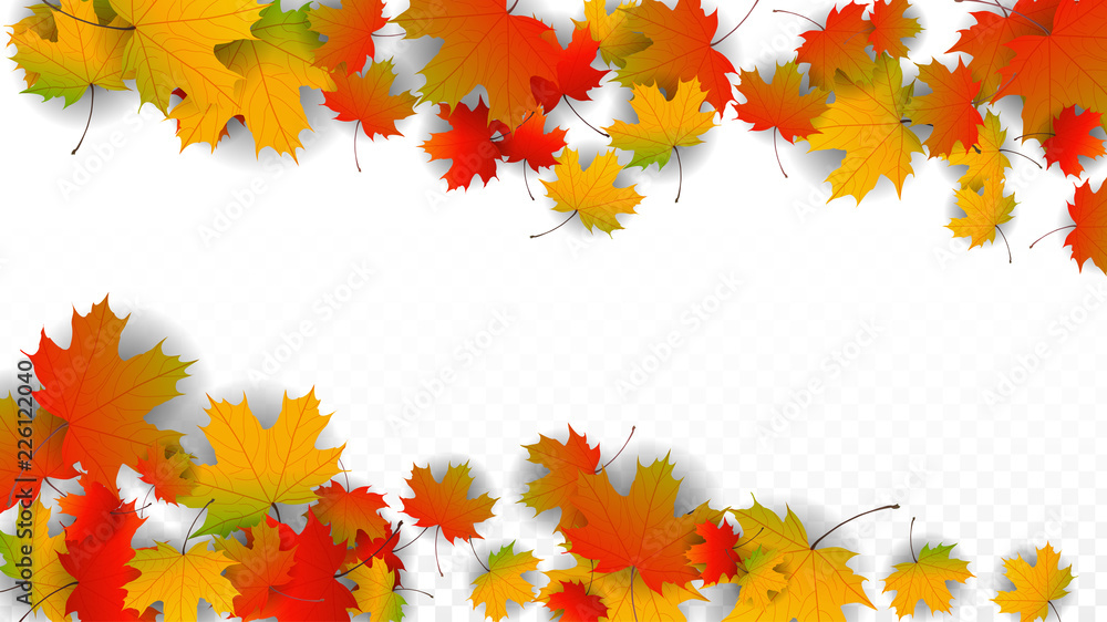 September Vector Background with Golden Falling Leaves. Autumn ...