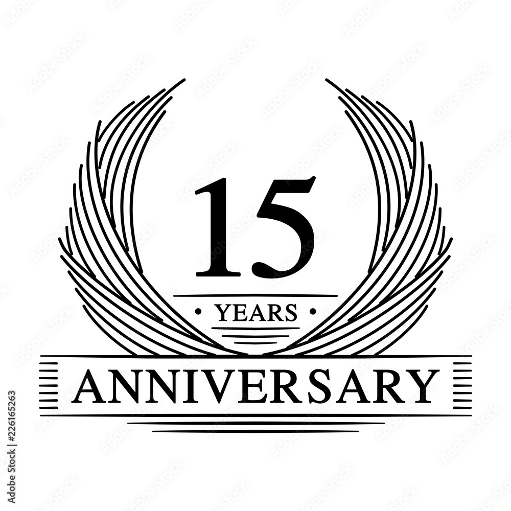 15 years design template. 15th anniversary. Vector and illustration. vector de Stock | Adobe Stock