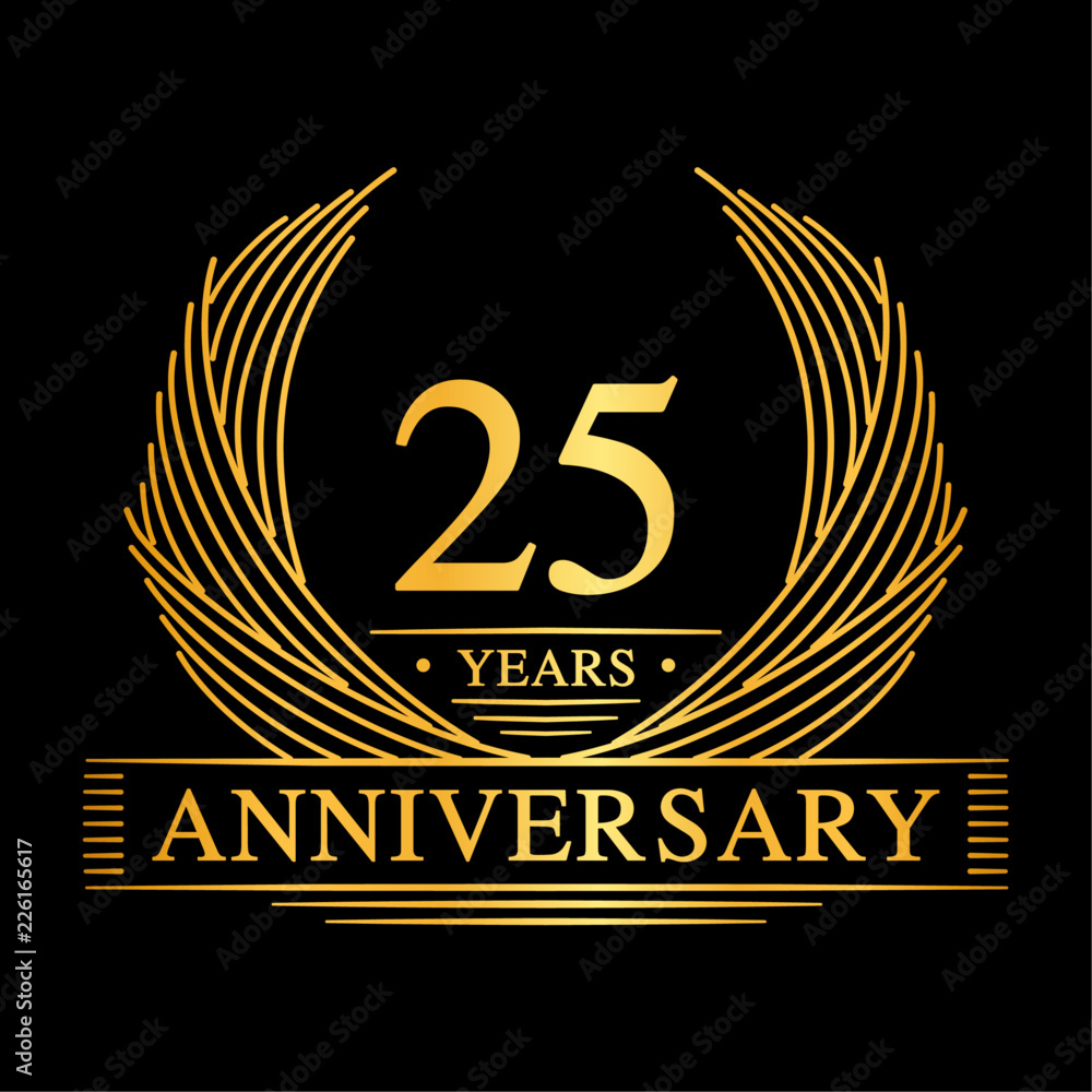 25 years design template. 25th anniversary. Vector and illustration ...