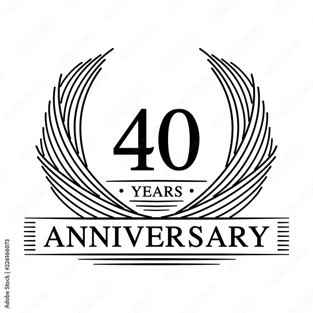 40 years design template. 40th anniversary. Vector and illustration ...