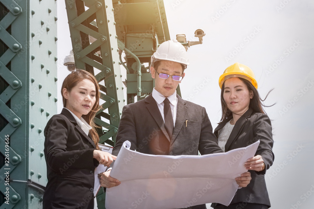 Beautiful business maneger woman and engineering man of partnership ...