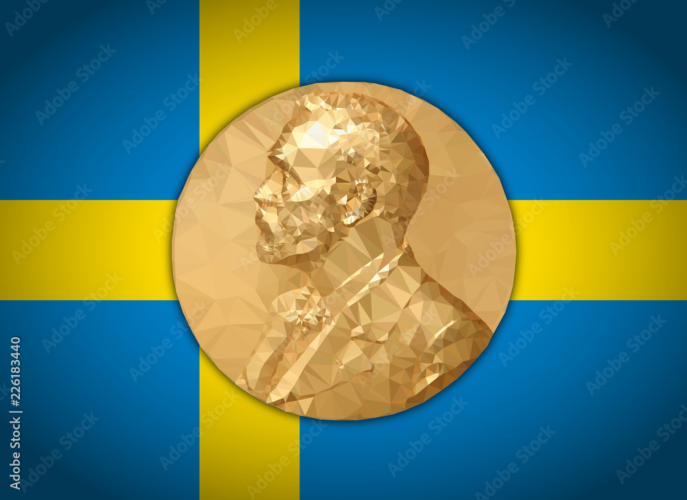 Gold Medal Nobel prize, graphics elaboration to polygons with Swedish ...