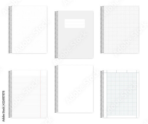 Set of wire bound letter format notebooks, vector mock up Stock Vector ...