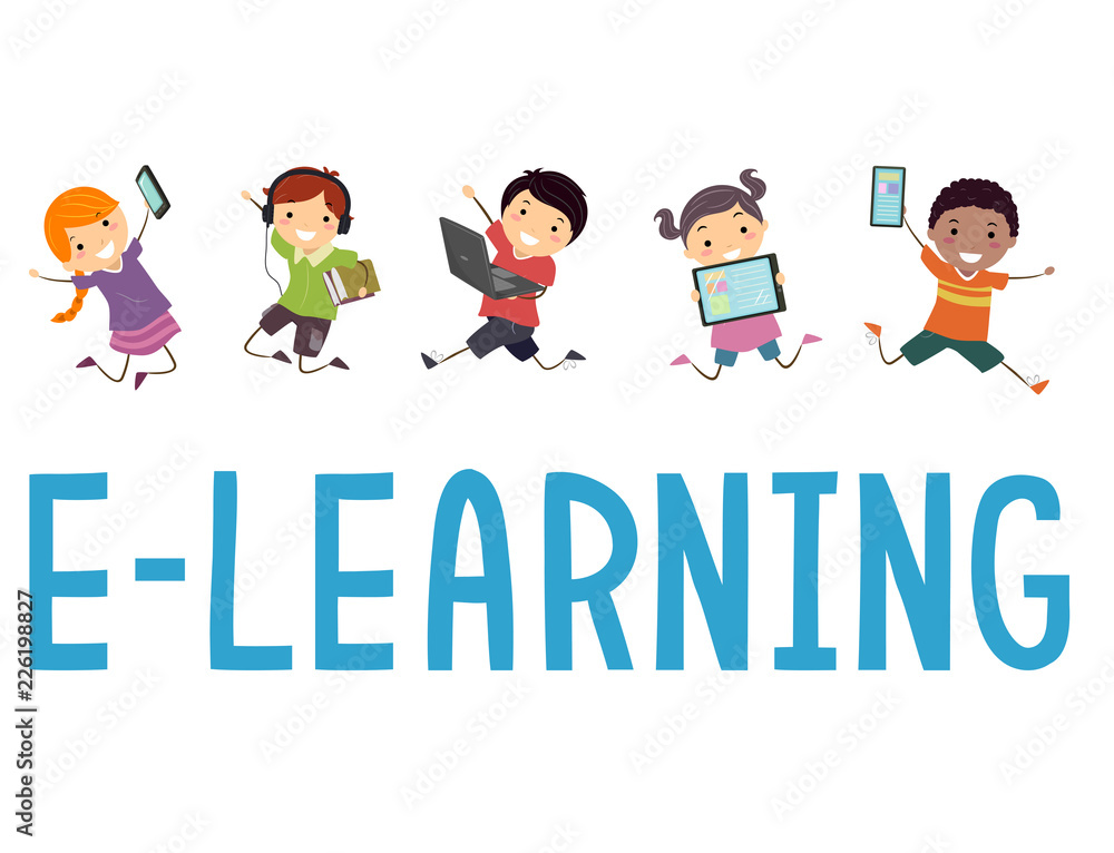 Stickman Kids Learning Illustration Stock Vector | Adobe Stock