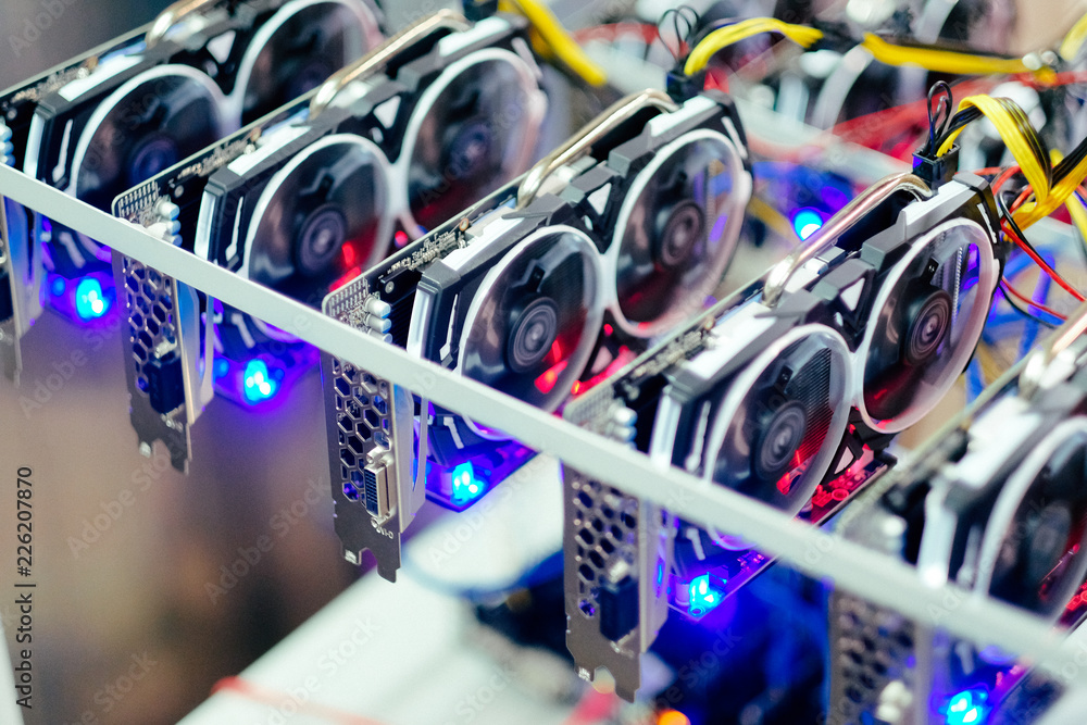GPU mining farm Stock Photo | Adobe Stock