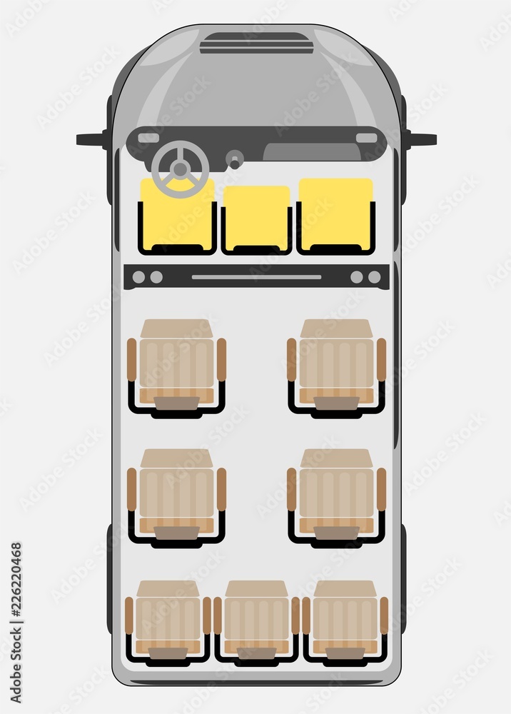 Seat Map of Passenger Big Van Car Stock Vector | Adobe Stock