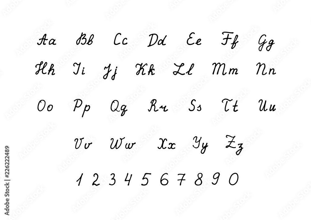 Hand Drawn Vector Alphabet Calligraphic Script Font Calligraphy