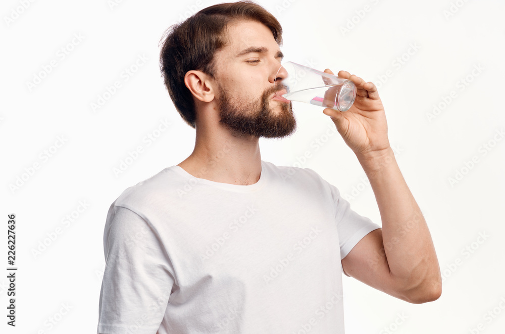healthy lifestyle a man drinking water Stock Photo | Adobe Stock